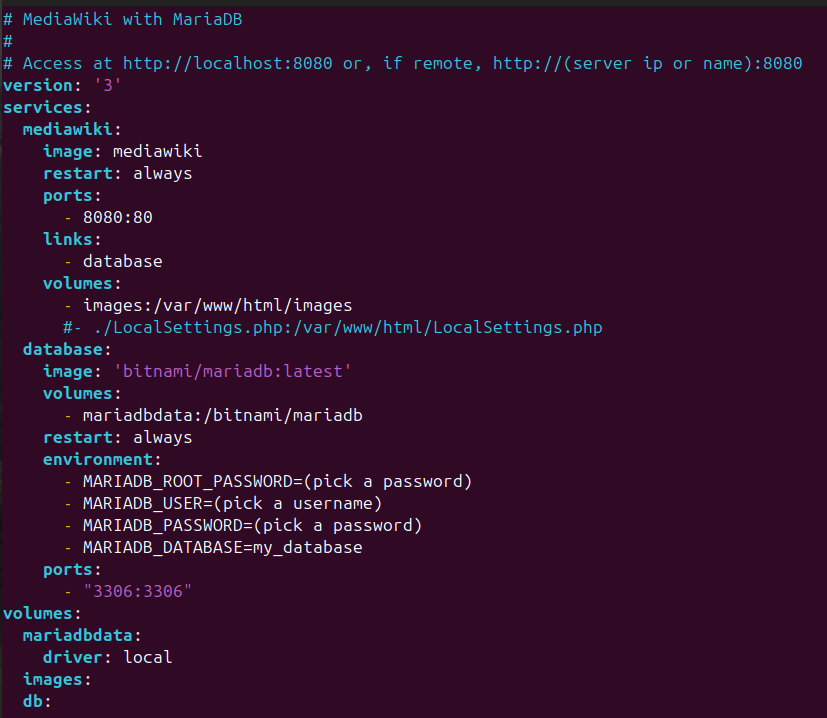 Configure MediaWiki Server with MariaDB and Docker Compose on PiOS ...